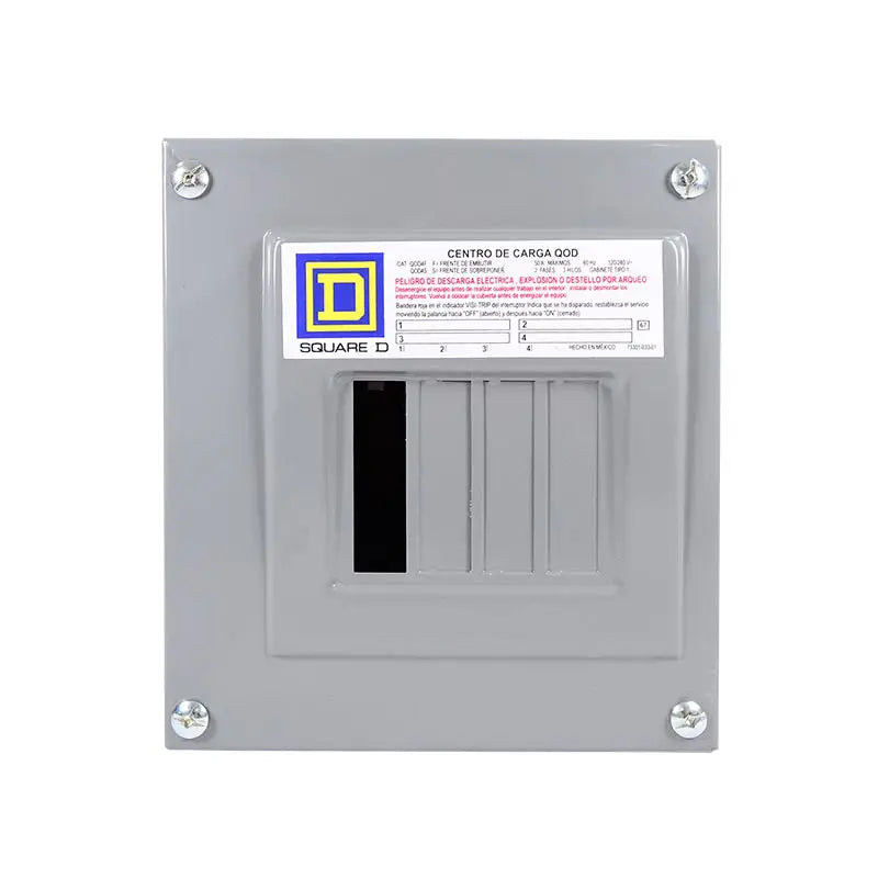 QOD4S Centro de carga Square D de 60A, 2 fases, 4 polos, NEMA1, de sob